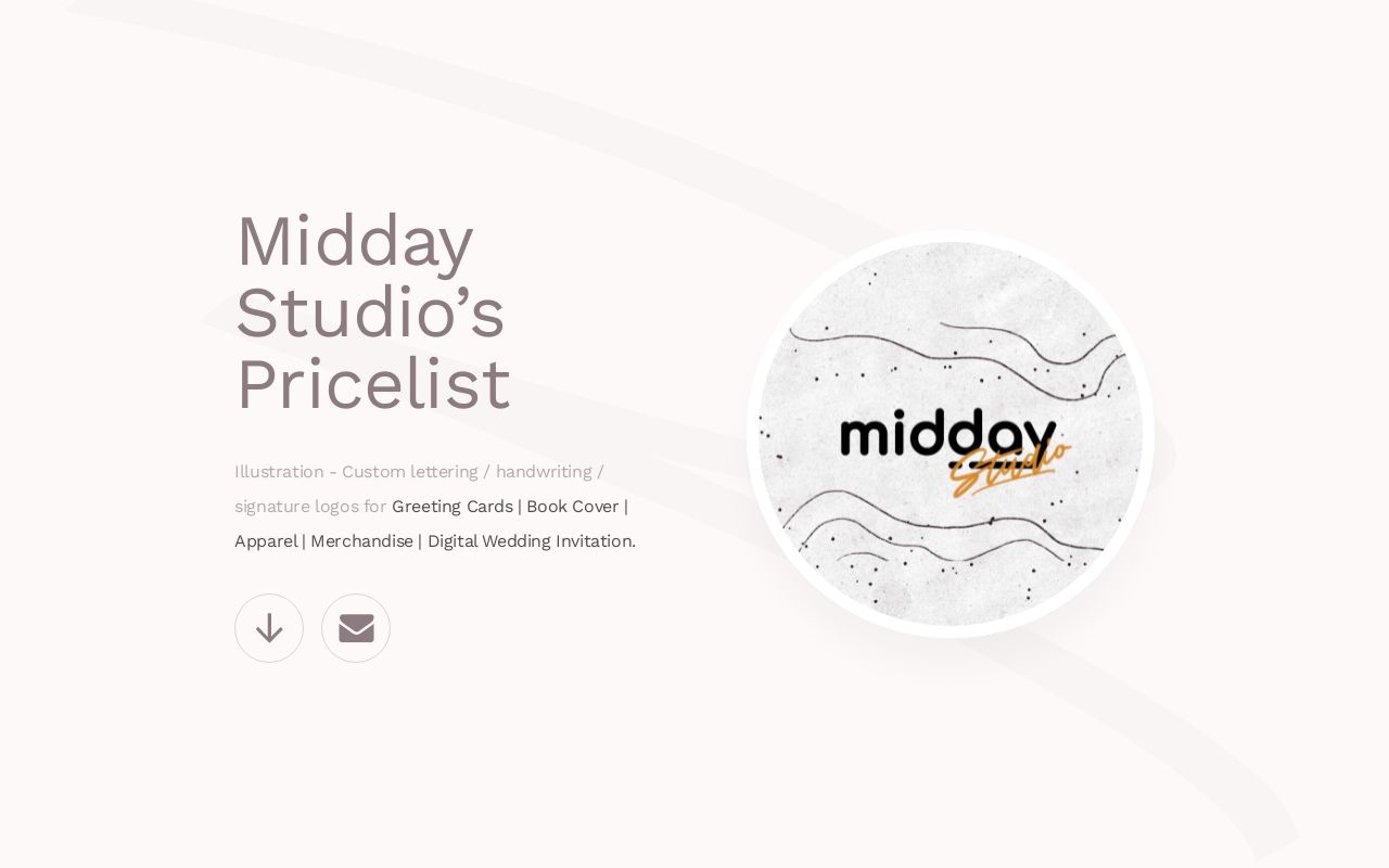 Midday Studio’s Pricelist